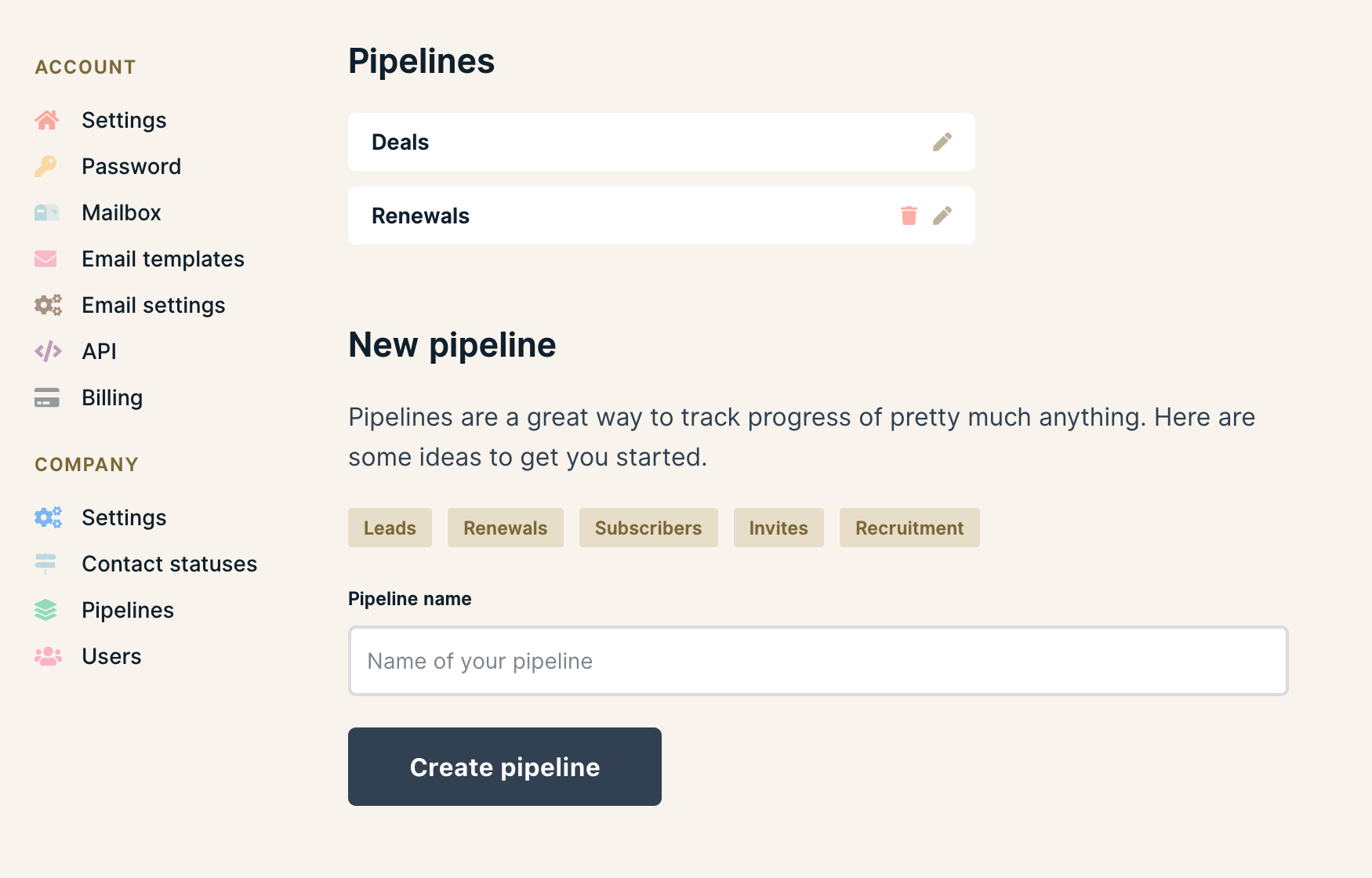 Create a new pipeline